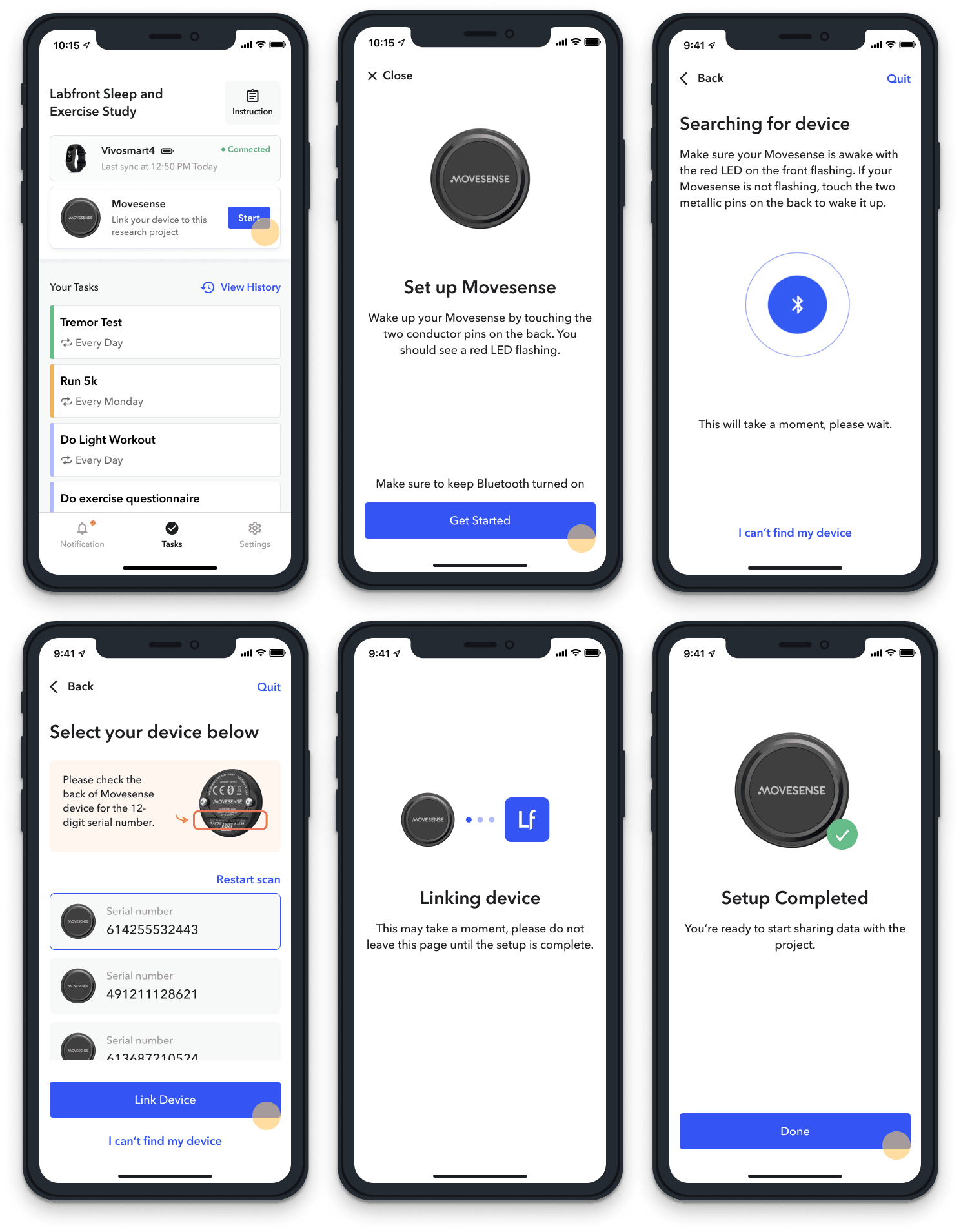 Set up Movesense Device