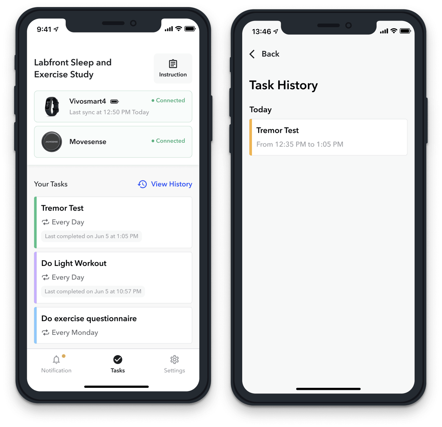 Collect: Complete Movesense Task
