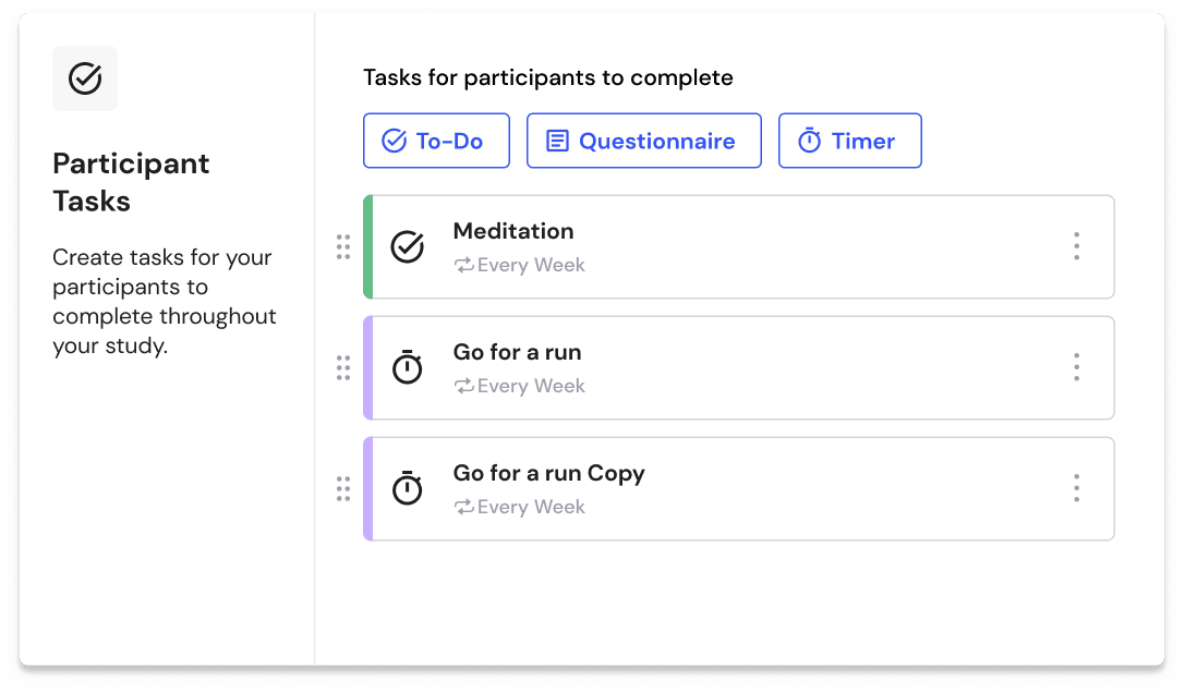 Set Up Participant Tasks