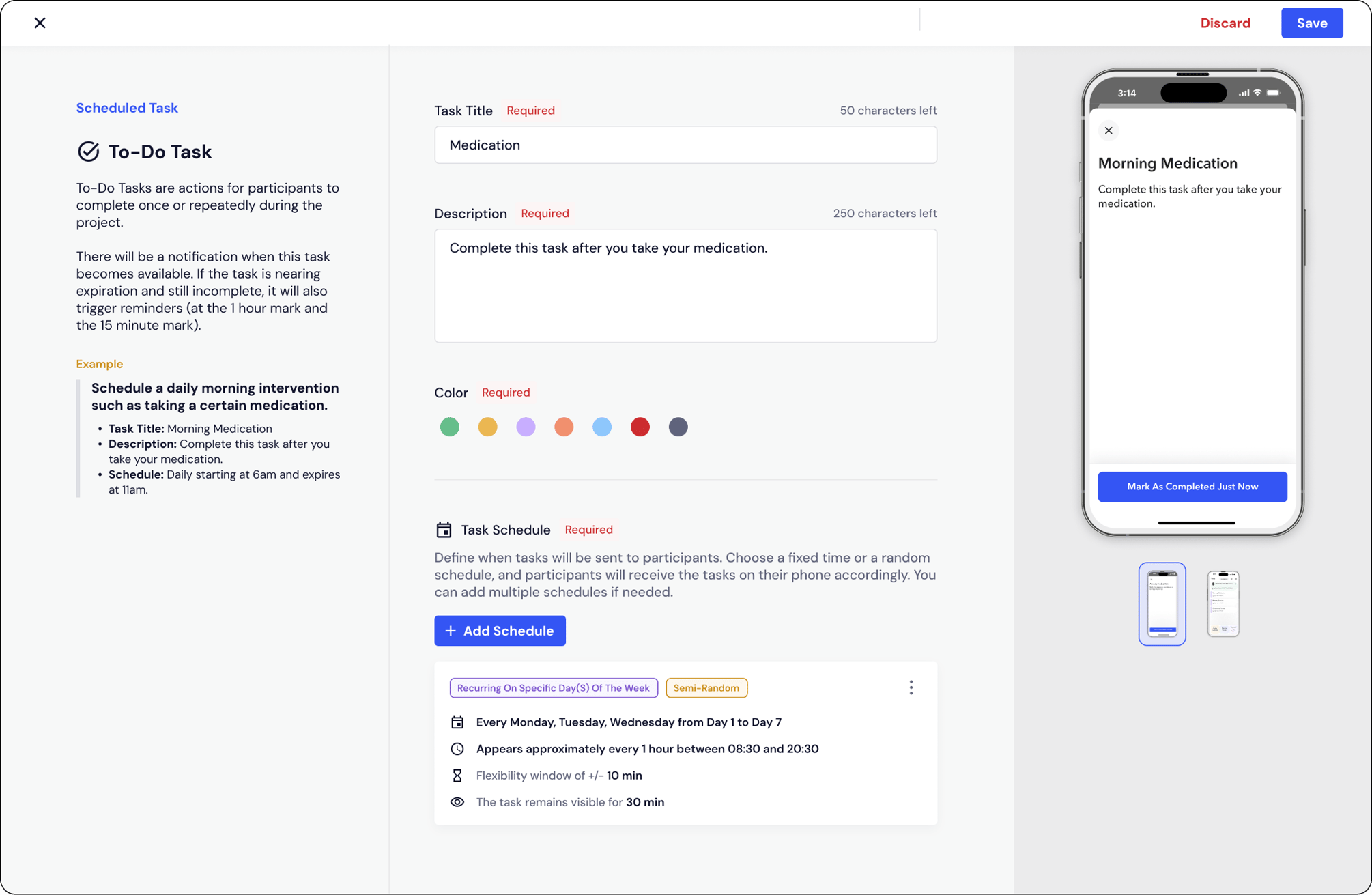 Set Up Participant Tasks