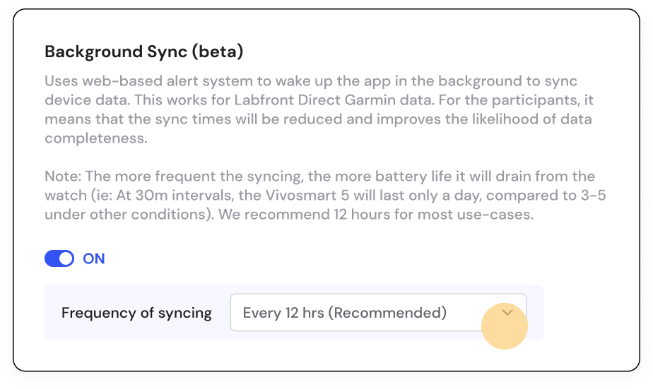 Set Up: Turn on Background Sync (Beta)