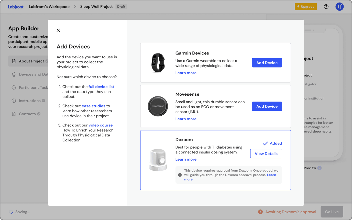 Add Dexcom to Your Project